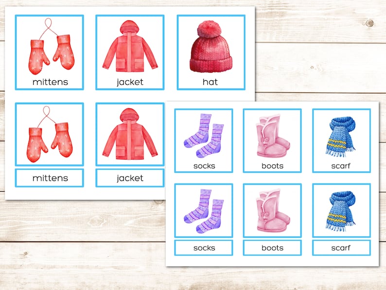 Winter Montessori Printable Vocabulary 3 Part Cards. Nomenclature Cards ...