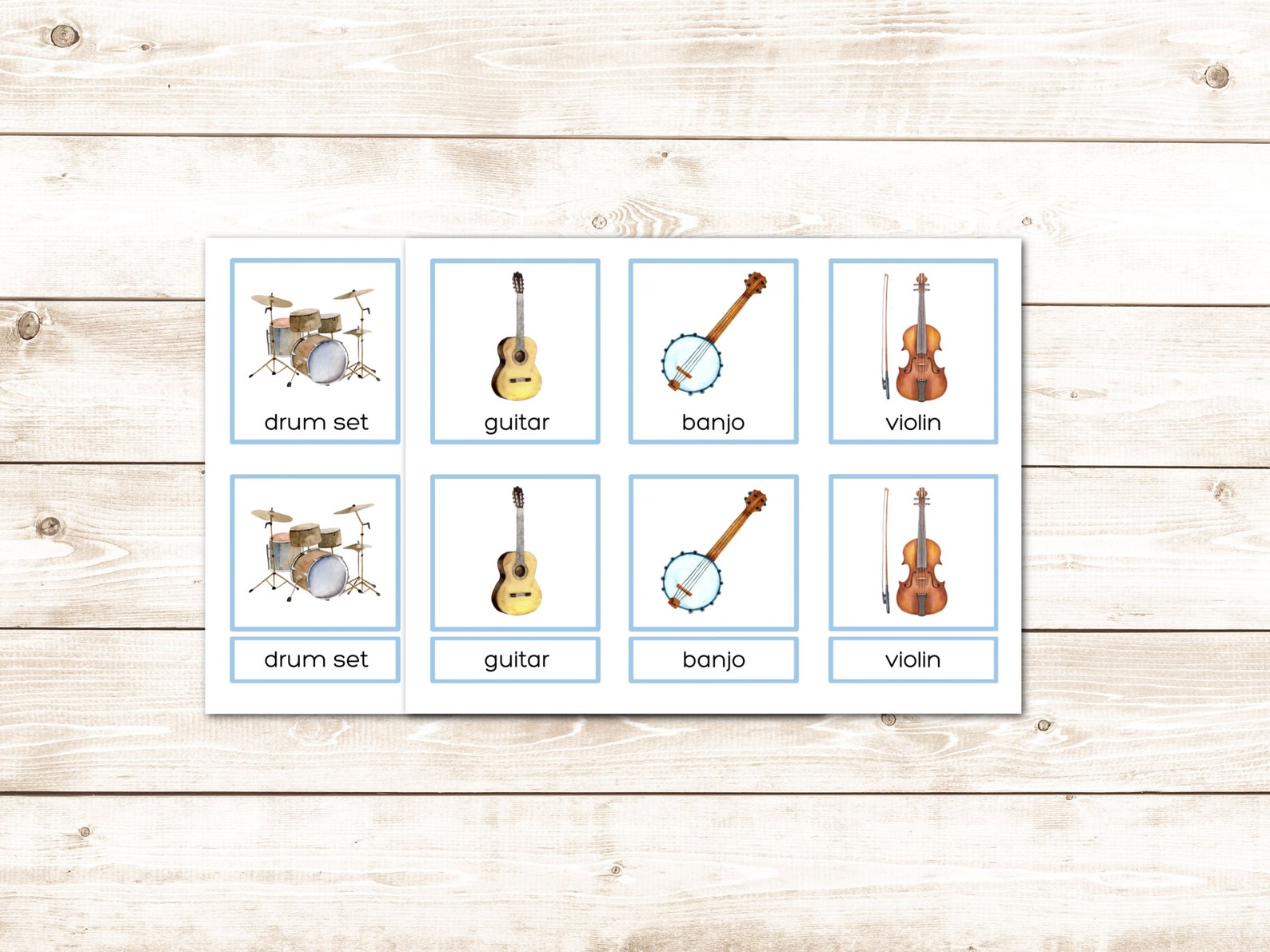 Music Instruments Montessori Printable Vocabulary 3 Part Cards ...