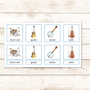 Music Instruments Montessori Printable Vocabulary 3 Part Cards ...