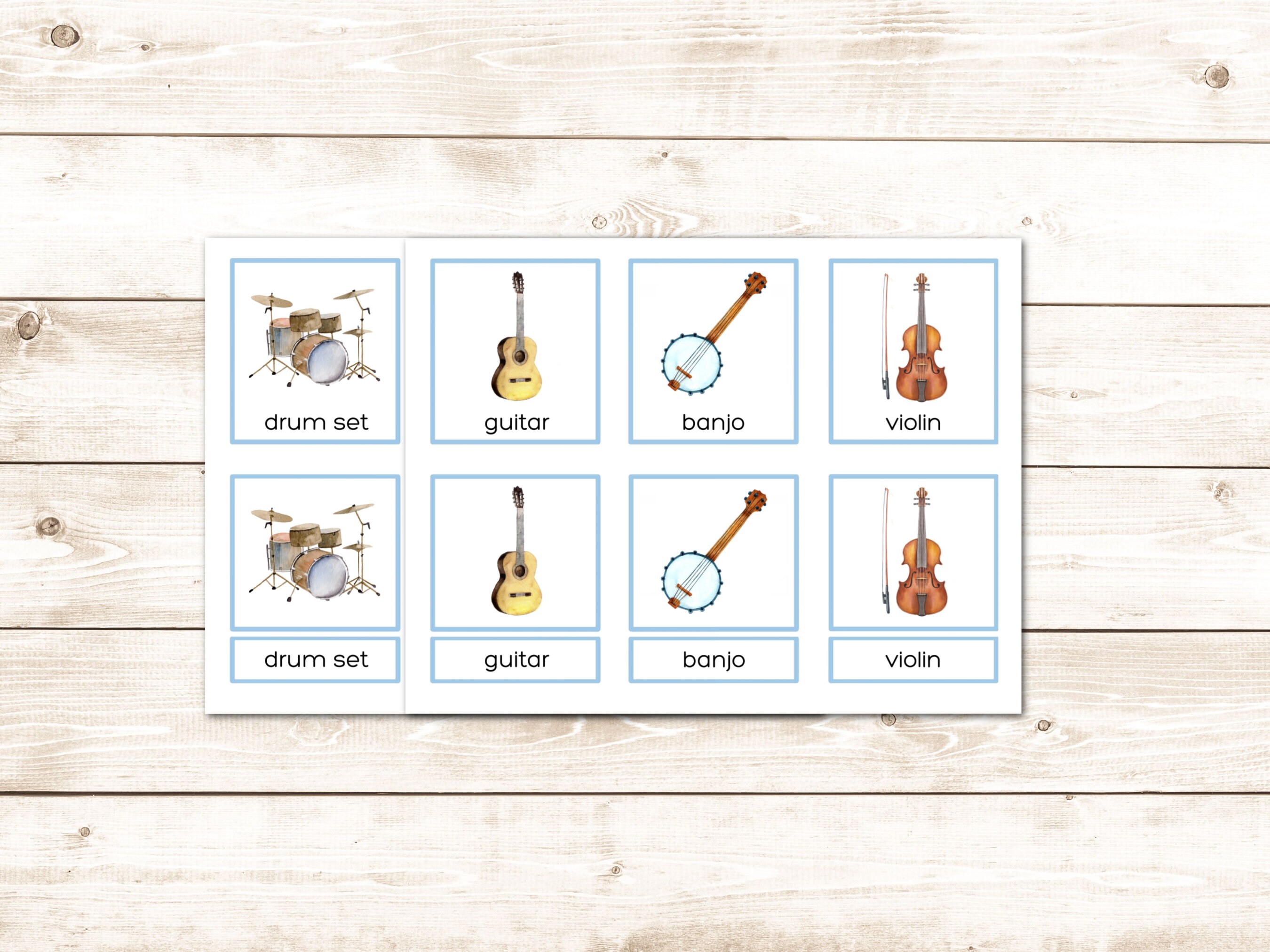 Music Instruments Montessori Printable Vocabulary 3 Part Cards ...