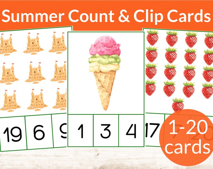 Summer Counting Objects Printable Activity/downloadable - Etsy Canada