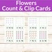 Flowers Montessori Count & Clip Cards. Preschool and Kindergarten Math ...