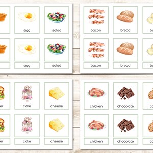 Food Groceries Montessori Printable Vocabulary 3 Part Cards ...