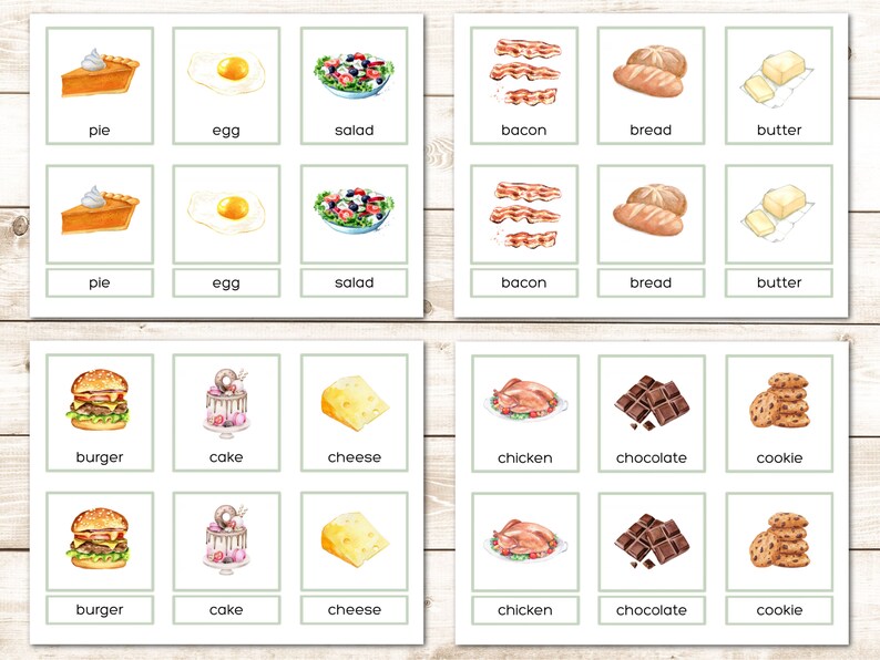 Food Groceries Montessori Printable Vocabulary 3 Part Cards ...