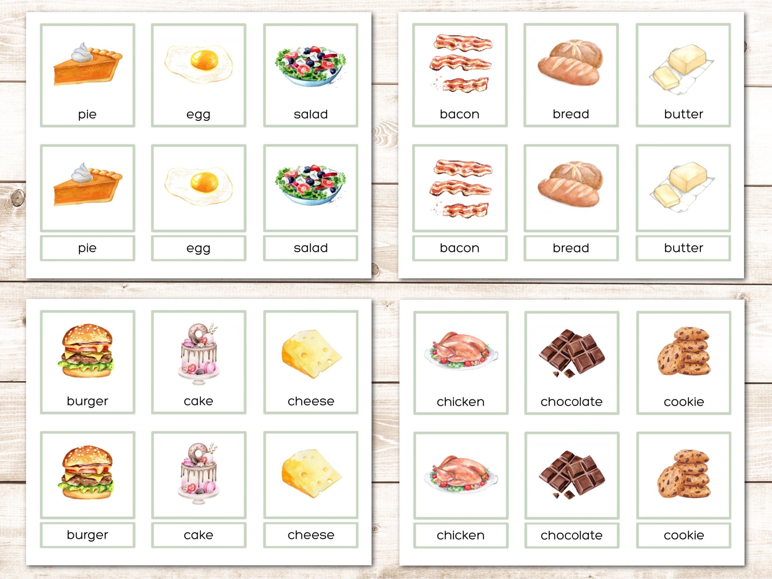 Food Groceries Montessori Printable Vocabulary 3 Part Cards ...