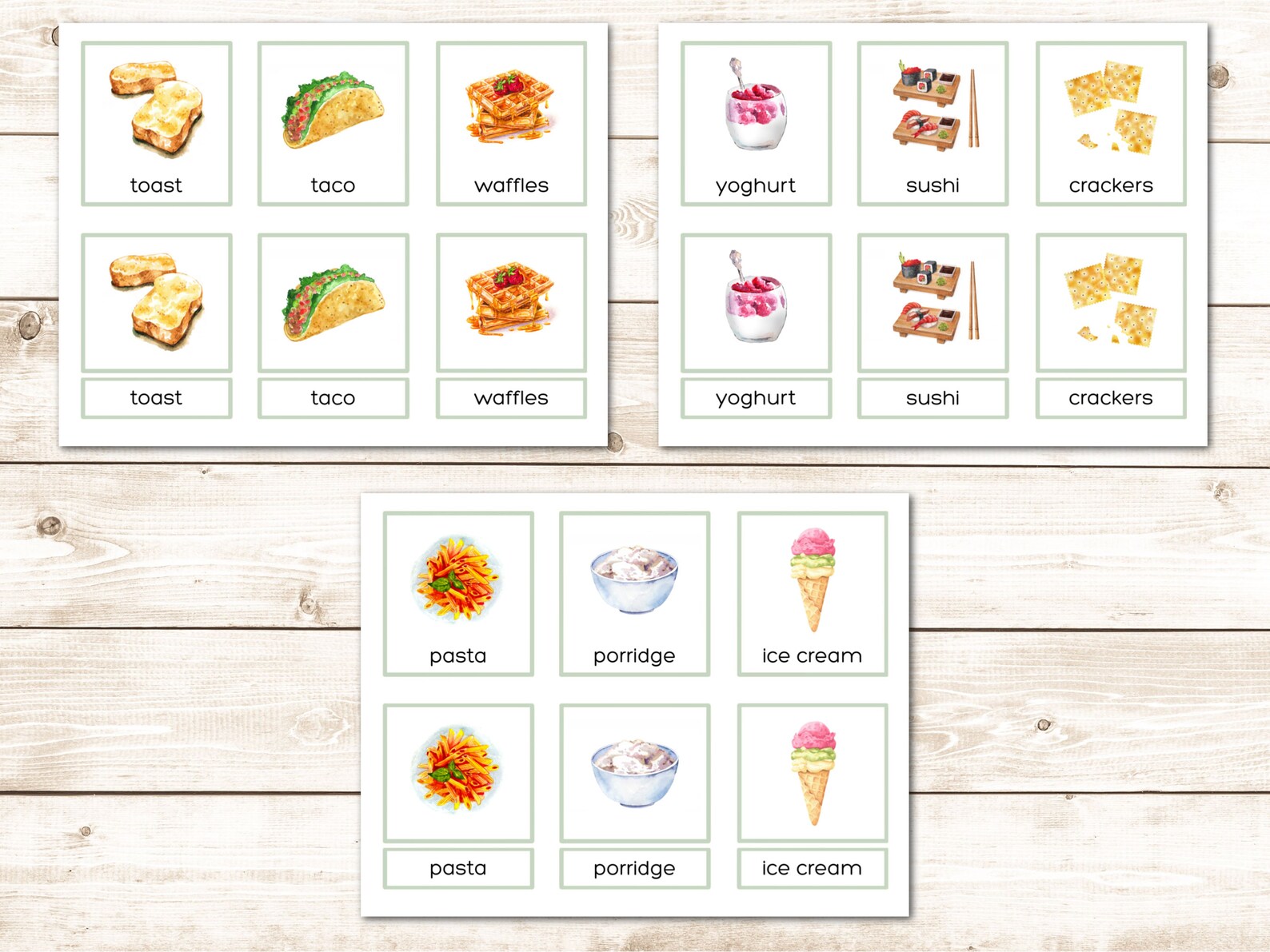 Food Groceries Montessori Printable Vocabulary 3 Part Cards ...