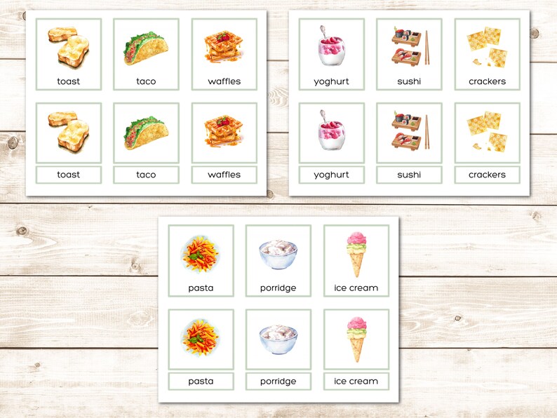 Food Groceries Montessori Printable Vocabulary 3 Part Cards ...
