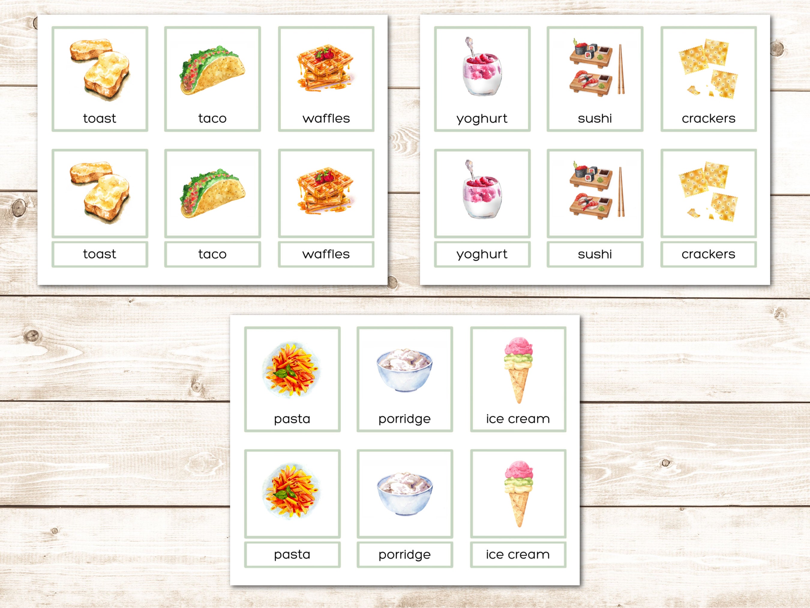 Food Groceries Montessori Printable Vocabulary 3 Part Cards ...