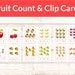 Fruit Montessori Count & Clip Cards. Preschool and Kindergarten Math ...