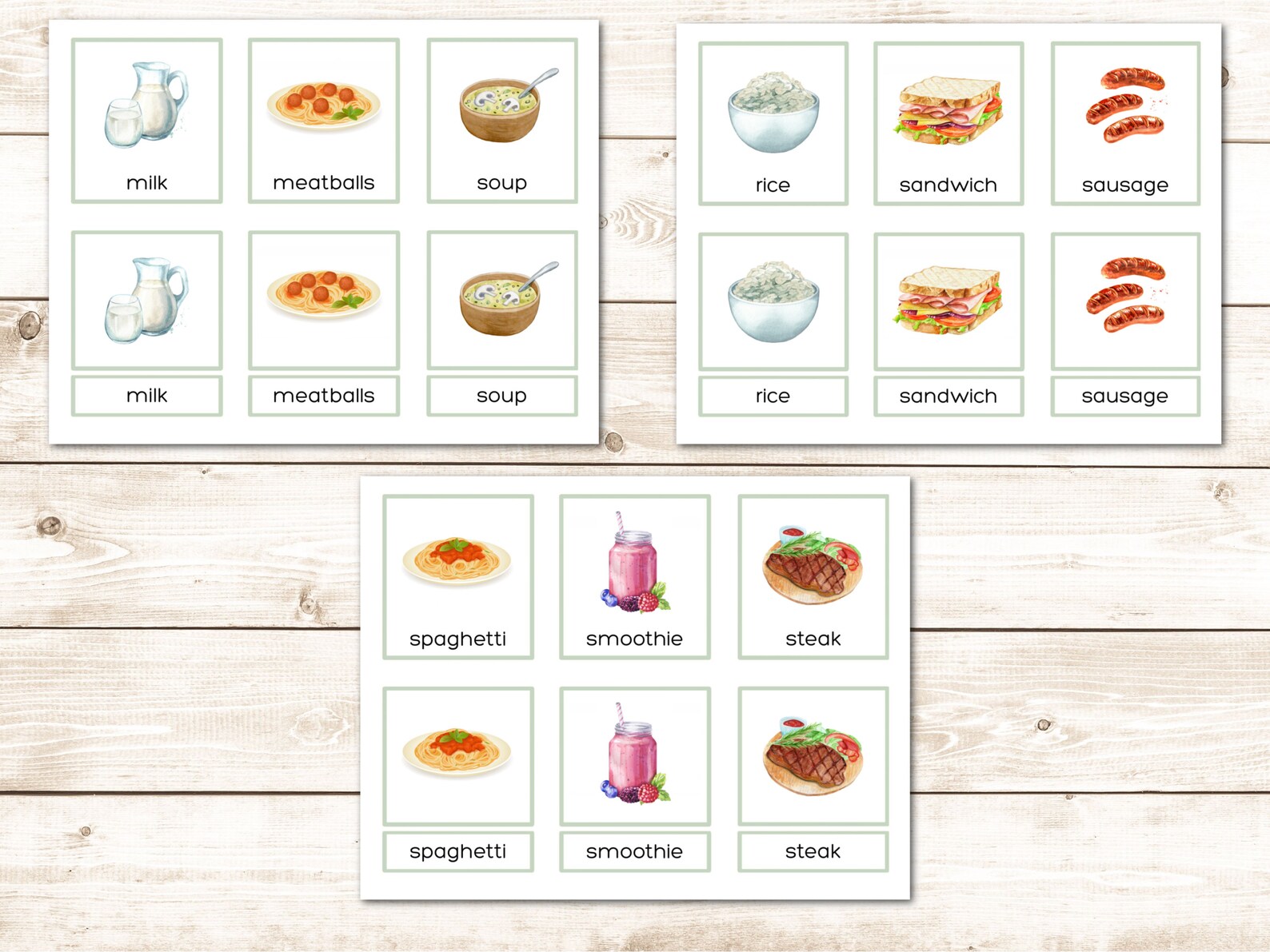 Food Groceries Montessori Printable Vocabulary 3 Part Cards ...