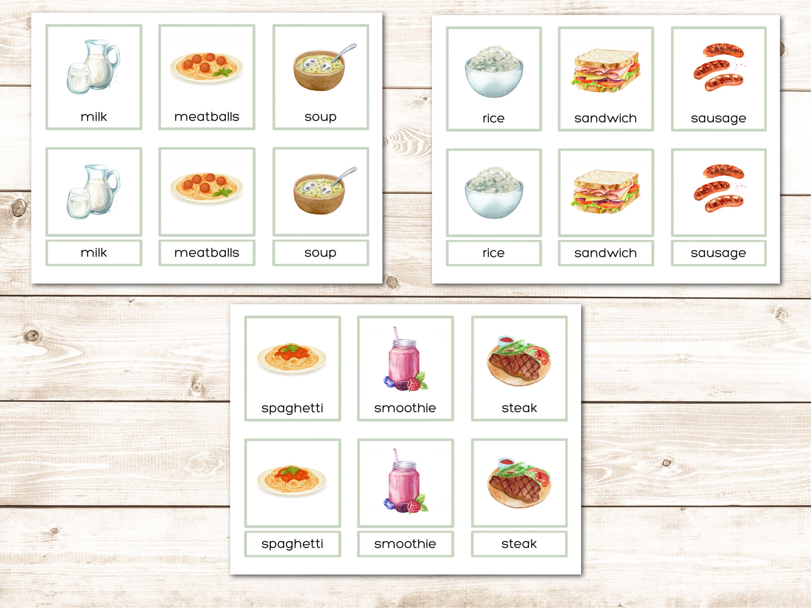 Food Groceries Montessori Printable Vocabulary 3 Part Cards ...