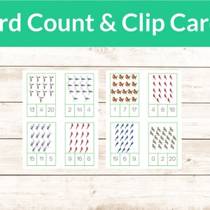 Bird Montessori Count & Clip Cards. Preschool and Kindergarten Math ...