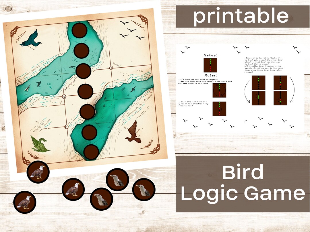 Printable Bird Logic Game for Kids, Kids Bird Activity Brain Teaser ...