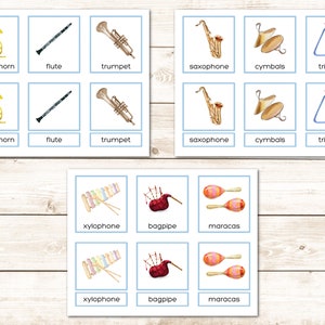 Music Instruments Montessori Printable Vocabulary 3 Part Cards ...