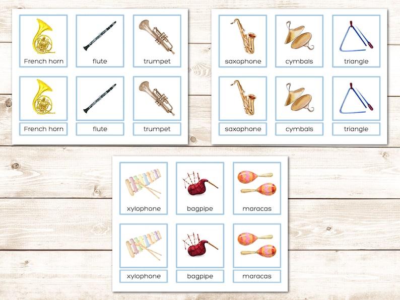 Music Instruments Montessori Printable Vocabulary 3 Part Cards ...