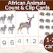 African Animals Montessori Count & Clip Cards. Preschool and ...