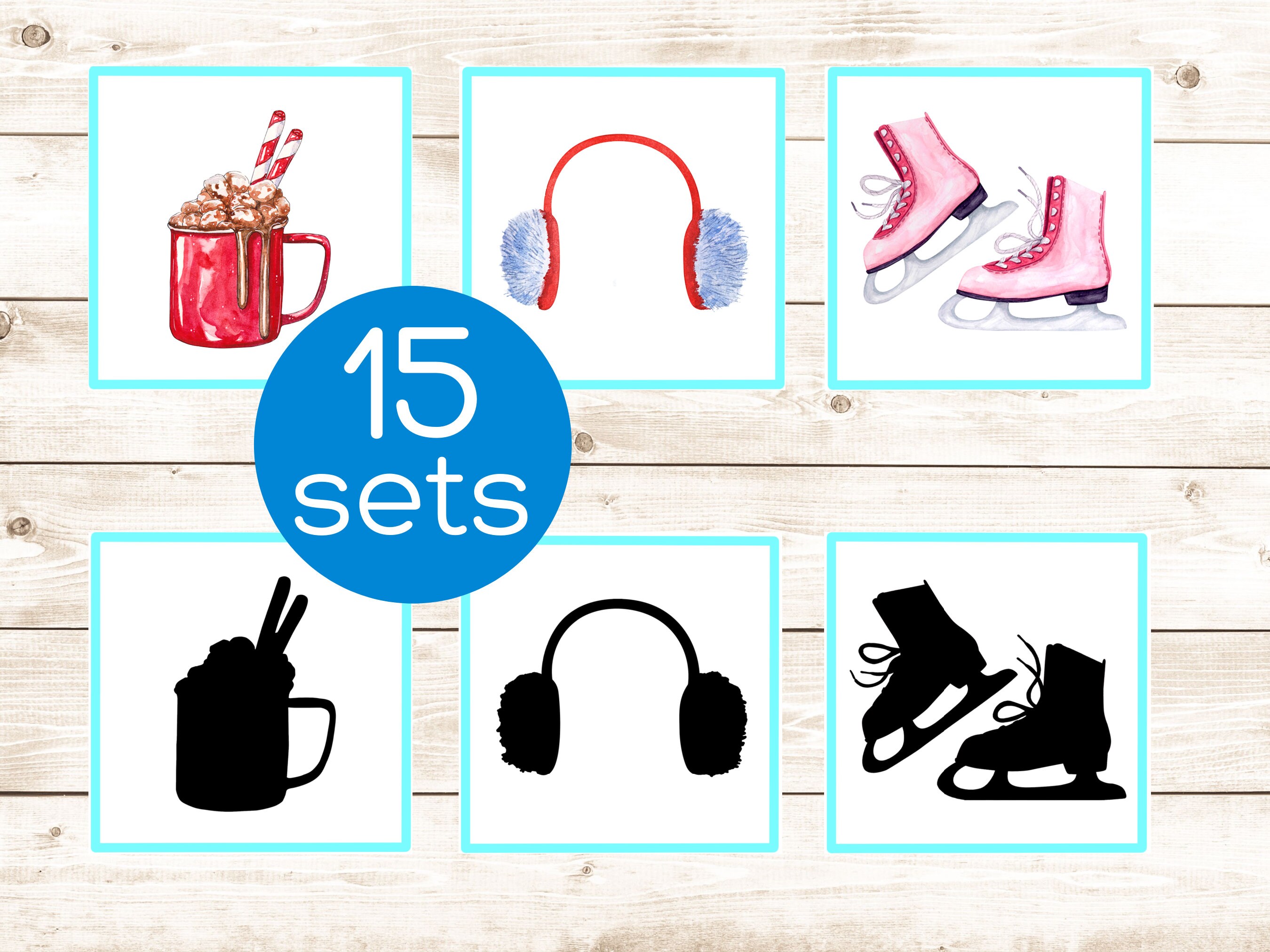 Winter Shadow Matching Cards. Montessori Toddler Printable. Preschool ...