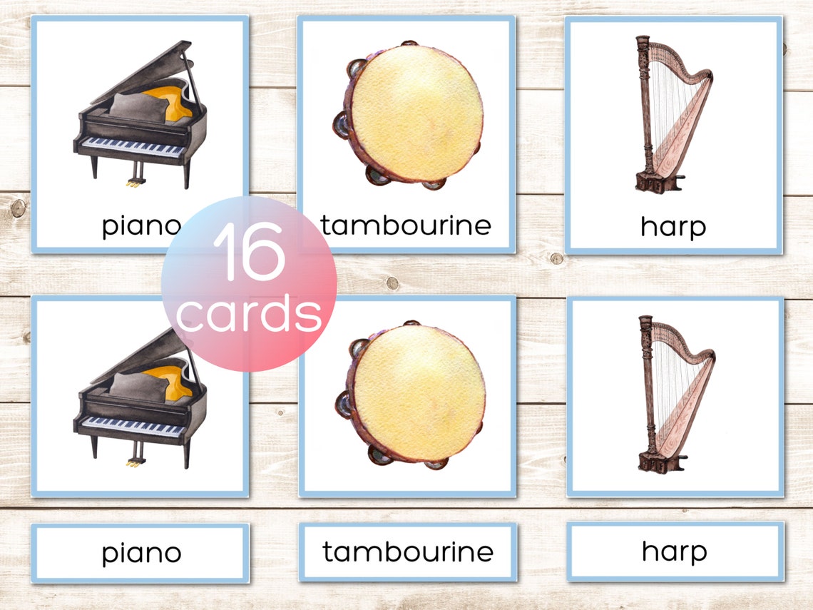Music Instruments Montessori Printable Vocabulary 3 Part Cards ...