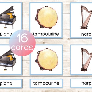 Music Instruments Montessori Printable Vocabulary 3 Part Cards ...