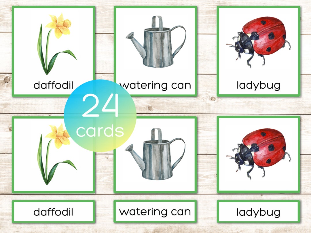 Spring Montessori Printable Vocabulary 3 Part Cards. Nomenclature Cards ...