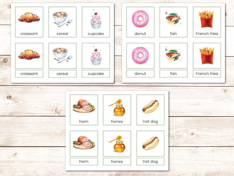 Food Groceries Montessori Printable Vocabulary 3 Part Cards ...