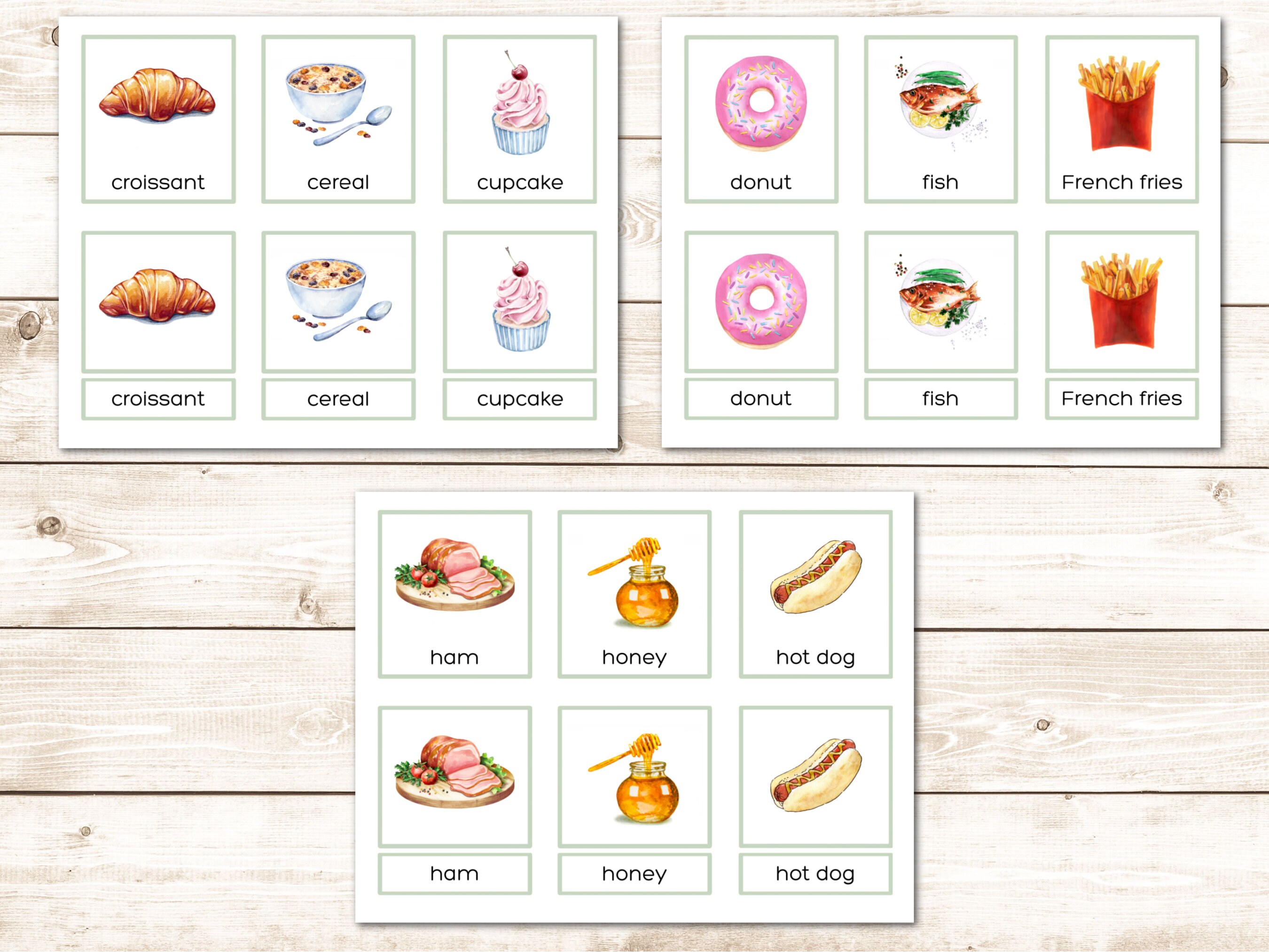 Food Groceries Montessori Printable Vocabulary 3 Part Cards ...