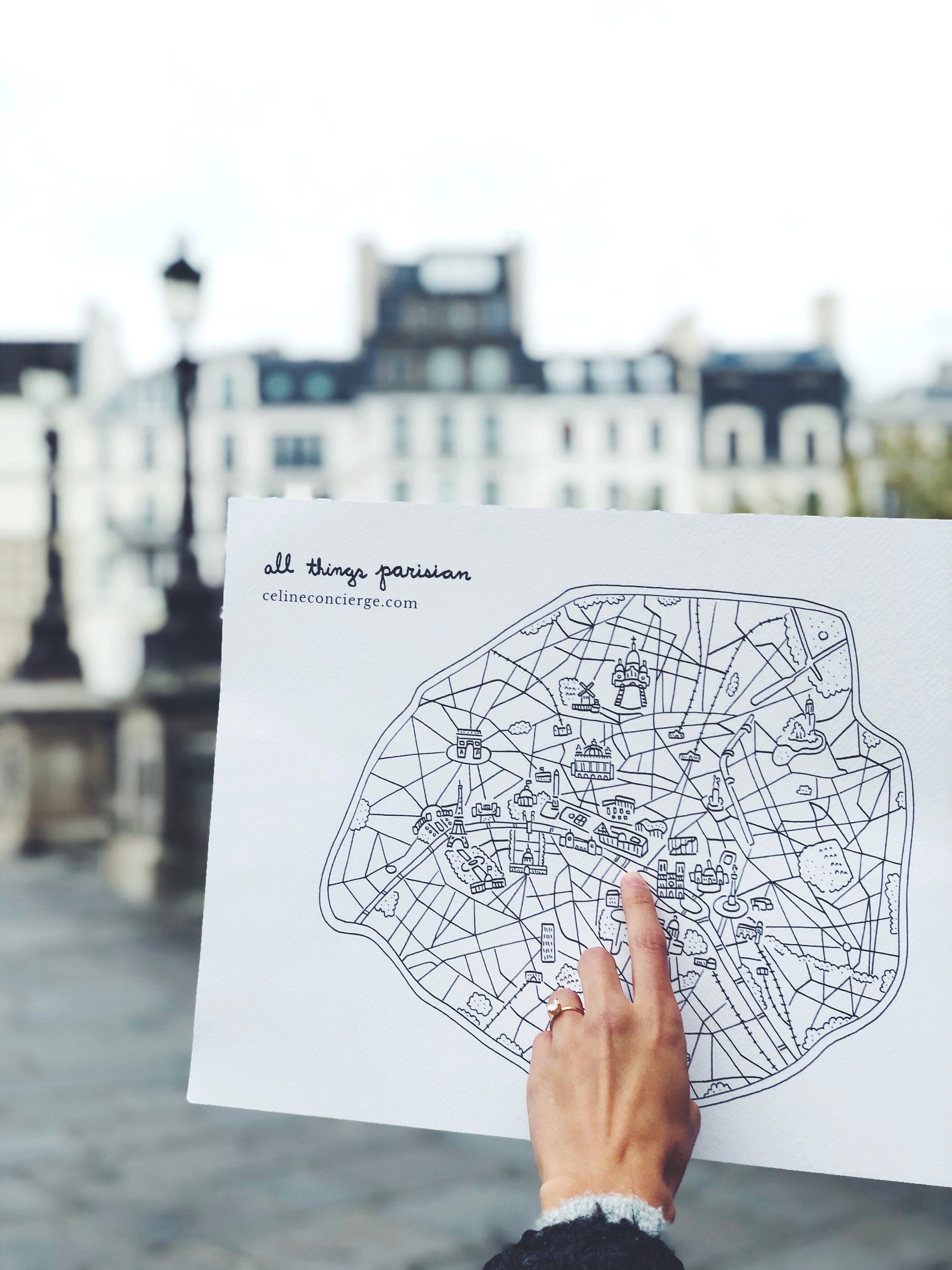 Illustrated Map of Paris Print (black & White)* - Etsy