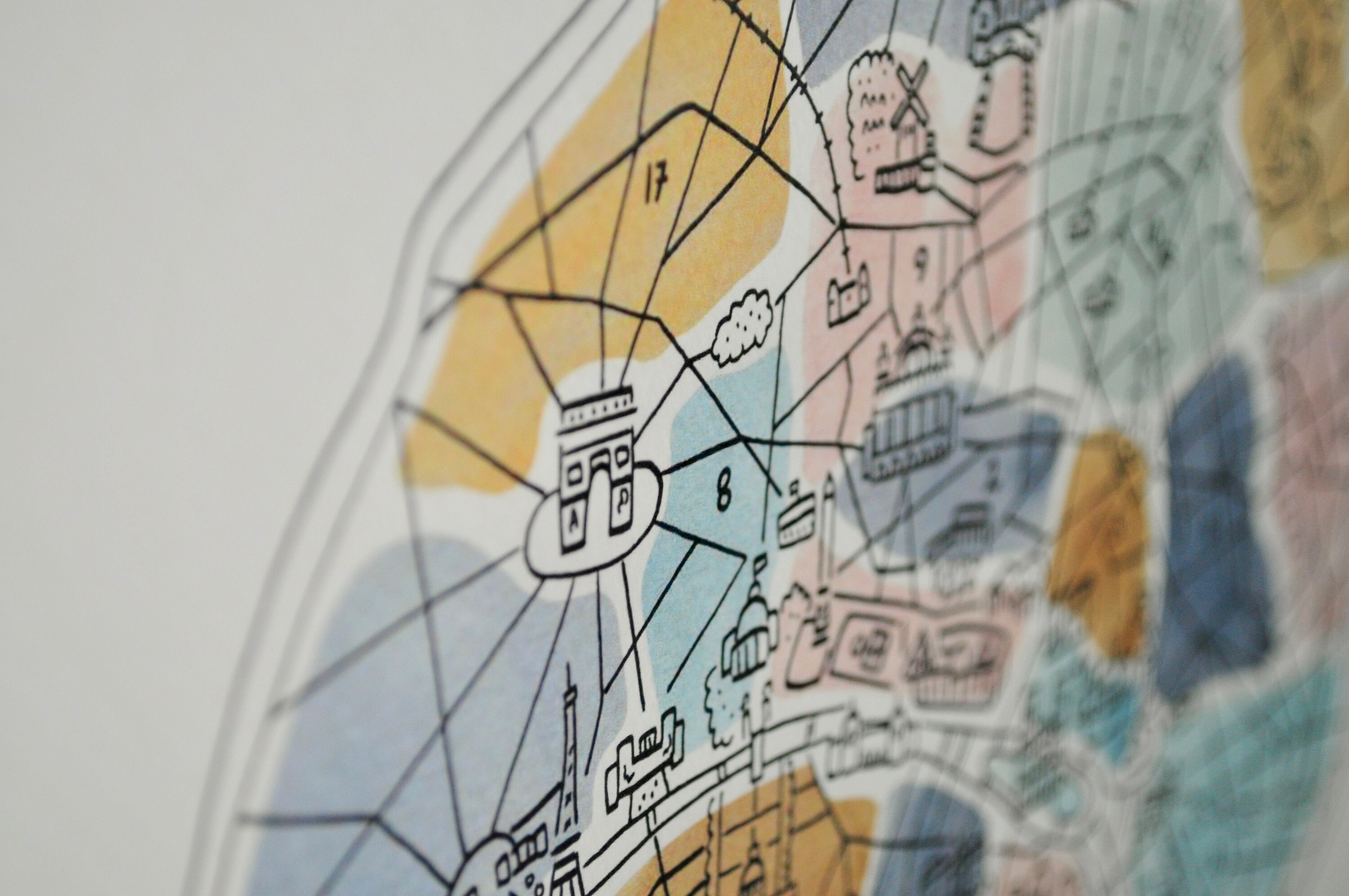 Illustrated Map of Paris Print (color)* - Etsy