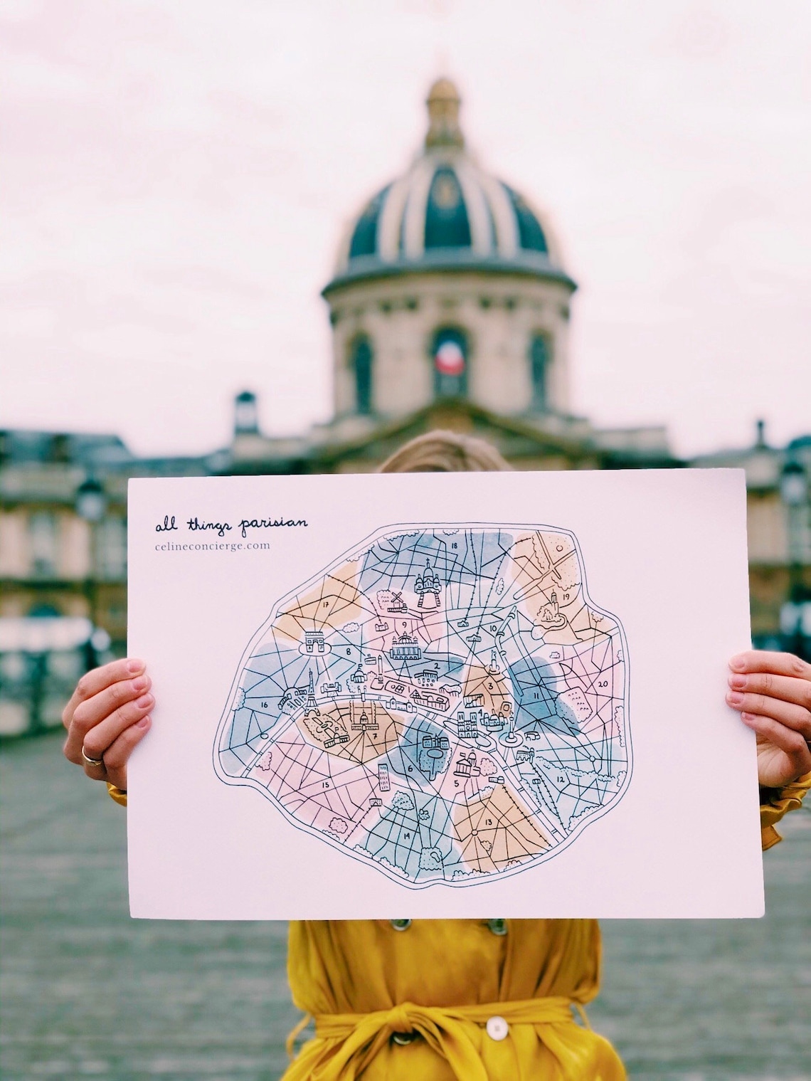 Illustrated Map of Paris Print (color)* - Etsy
