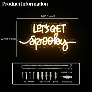 Halloween Neon Sign, Let’s Get Spooky Neon Sign, Halloween Party Neon ...
