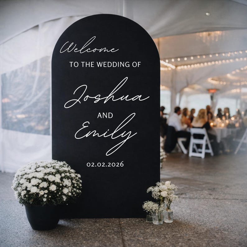 Custom Welcome Sign Arch Stand With Cover Personalized Any Size Design ...