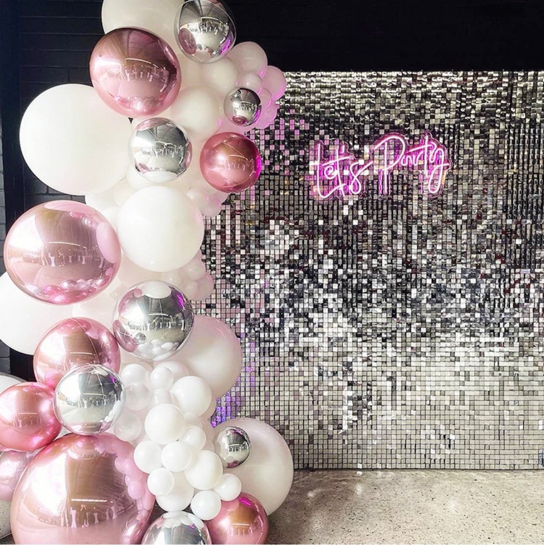 Silver Shimmer Backdrop Panels, Silver Shiny Backdrop for Birthday ...