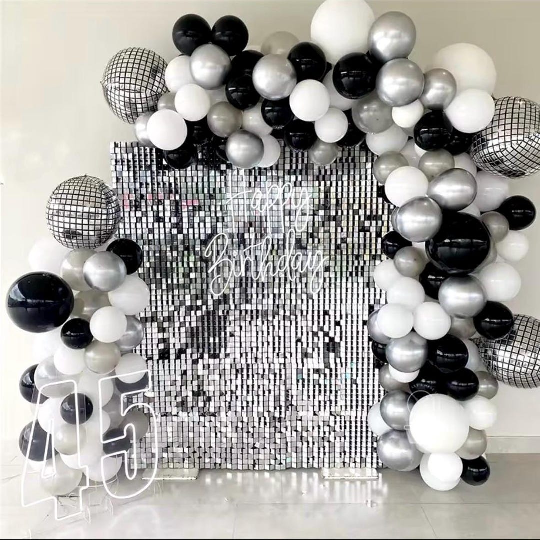Silver Shimmer Backdrop Panels, Silver Shiny Backdrop for Birthday ...