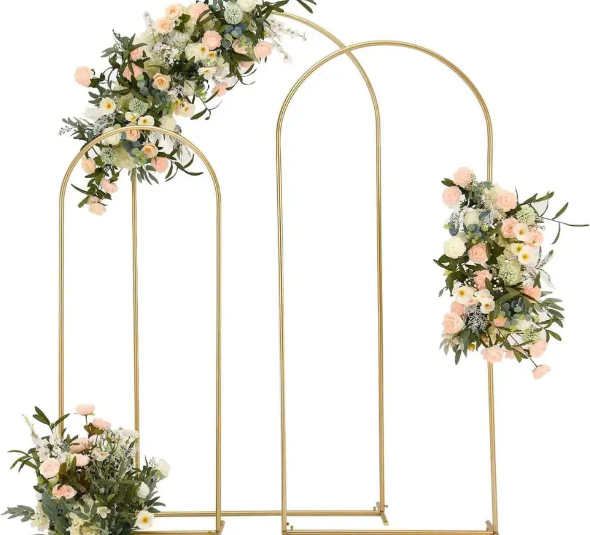 7ft Gold Chiara Backdrop Stand, Metal Wedding Arch, Balloon Arch, Round ...