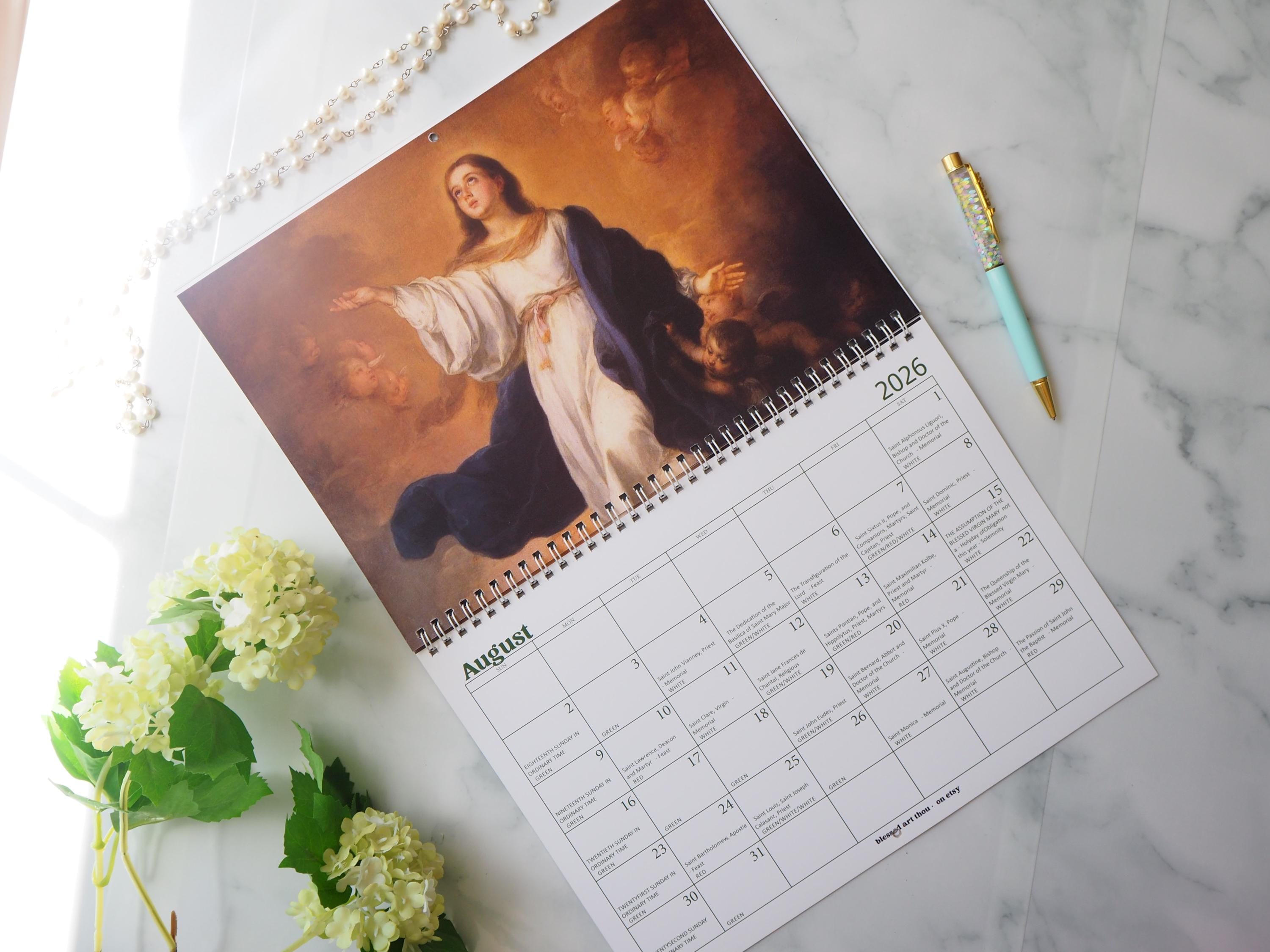 2026 Catholic Wall Calendar – USCCB Liturgical Feasts & Holydays - Etsy