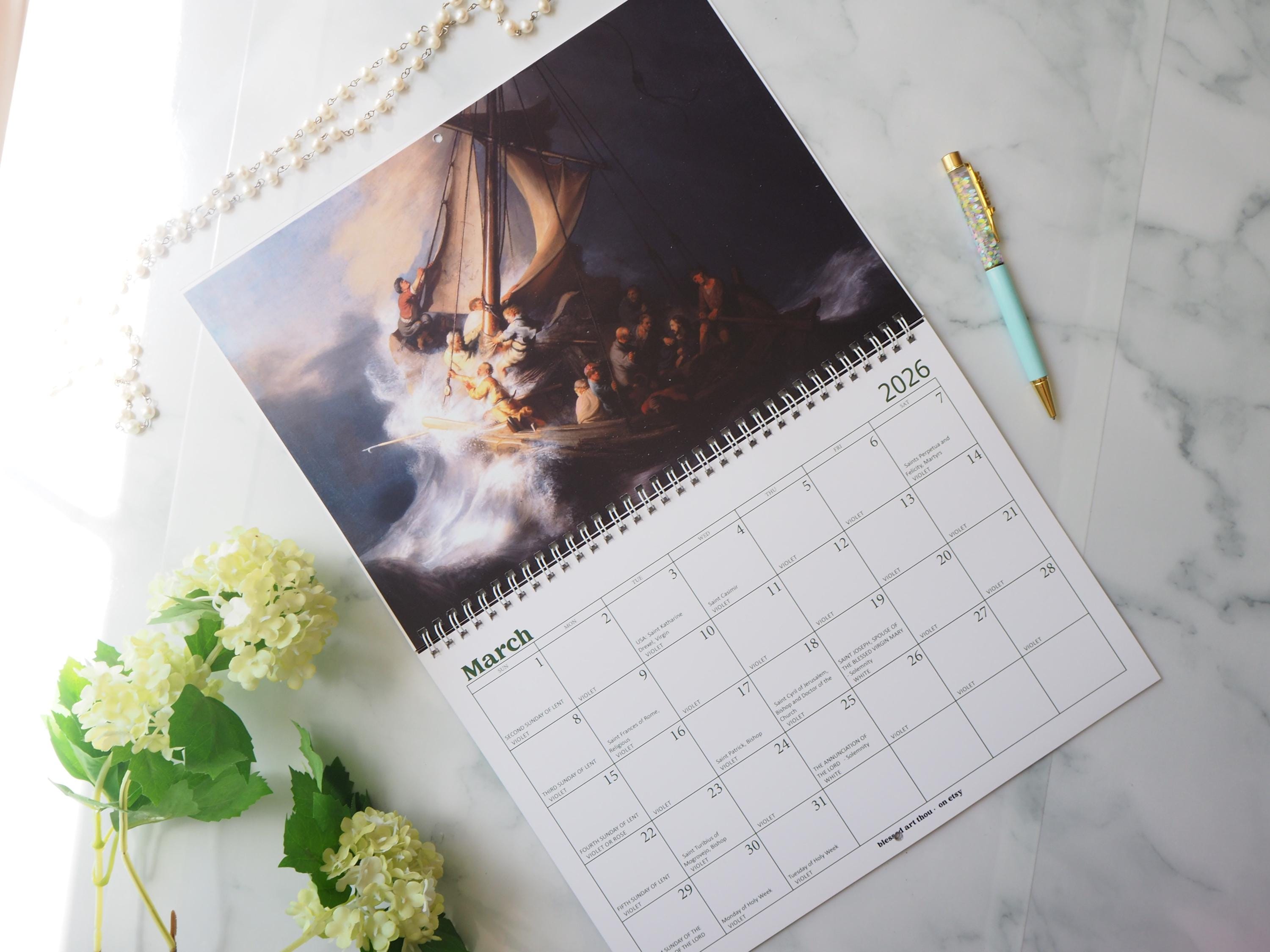2026 Catholic Wall Calendar – USCCB Liturgical Feasts & Holydays - Etsy