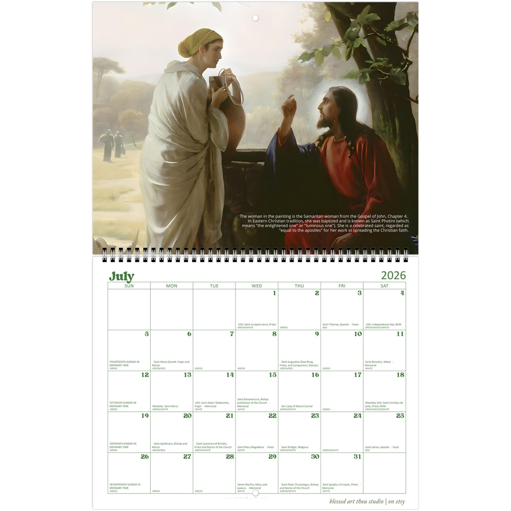 2026 Catholic Wall Calendar: Women of the Bible Art (USCCB) - Etsy