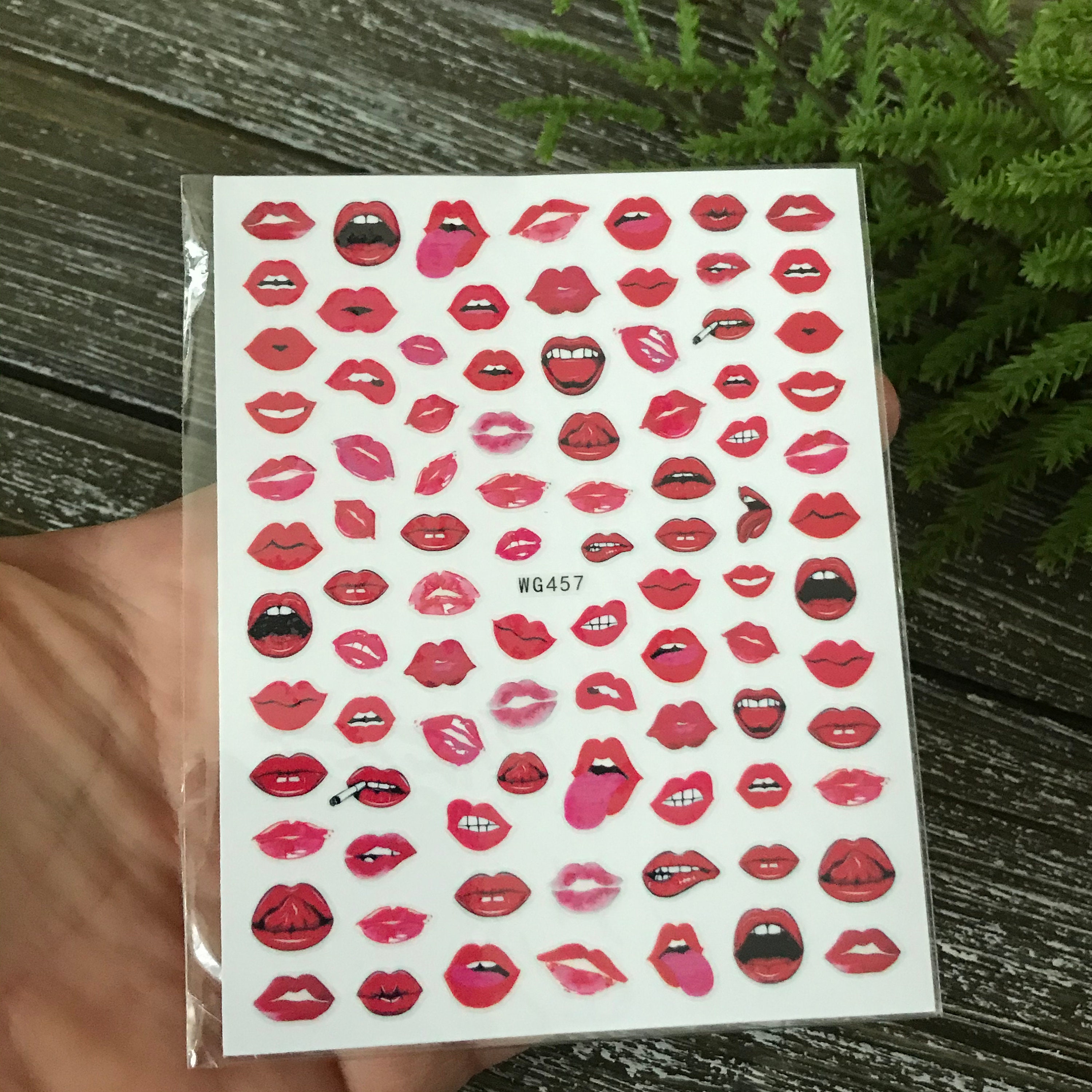 1 Sheet 3D Red Lips Nail Stickers Lips Nail Stickers Lips - Etsy