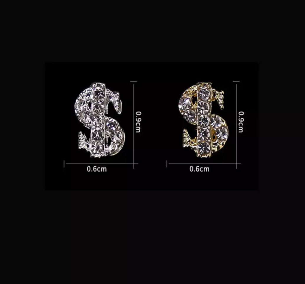 4 Pcs 3D Dollar Sign Metal Nail Charms Dollar Sign Nail Art - Etsy