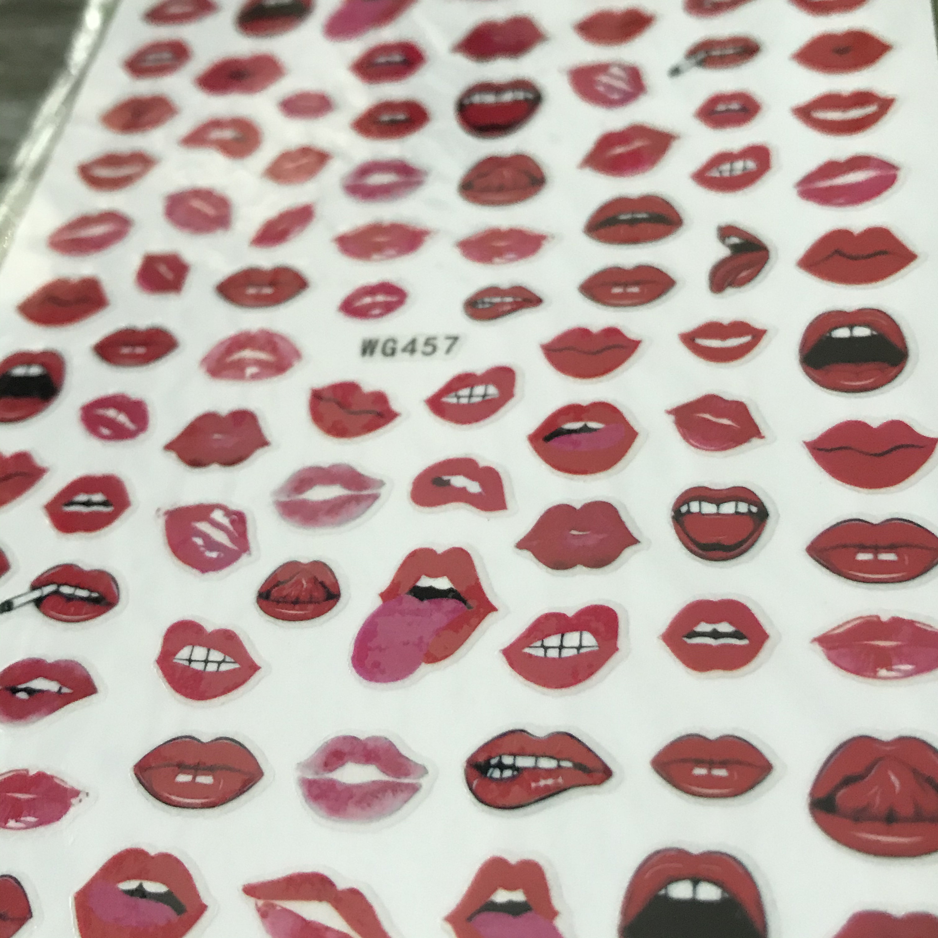 1 Sheet 3D Red Lips Nail Stickers Lips Nail Stickers Lips - Etsy