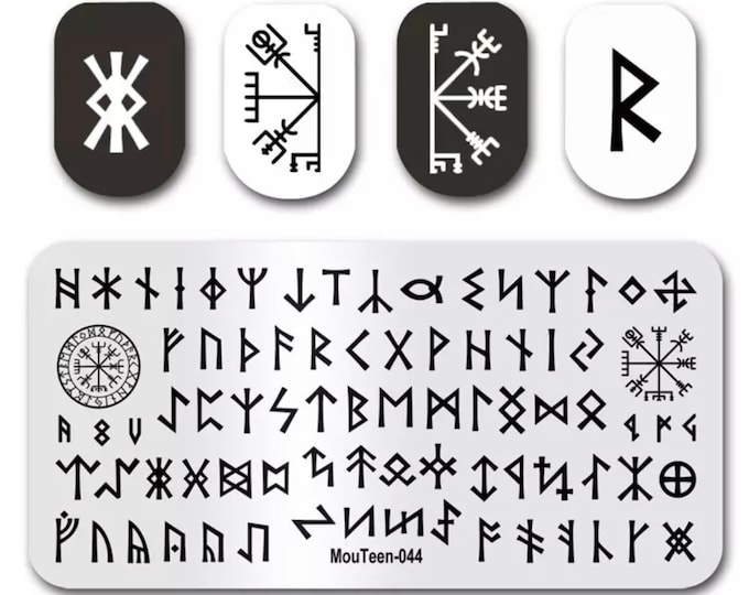 Rune Alphabet Nail Plate, Rune Symbols Nail Art, Rune Alphabet Nail ...