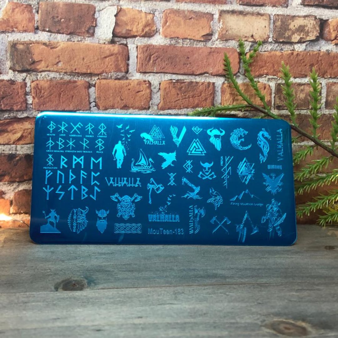 Viking Rune Alphabet Nail Plate, Rune Symbols Nail Art, Viking Nail ...