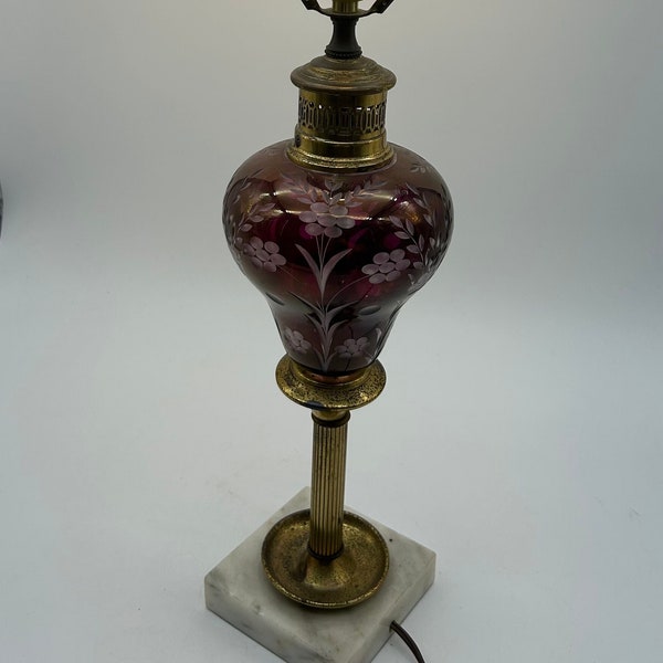 Cranberry Glass Lamp - Etsy