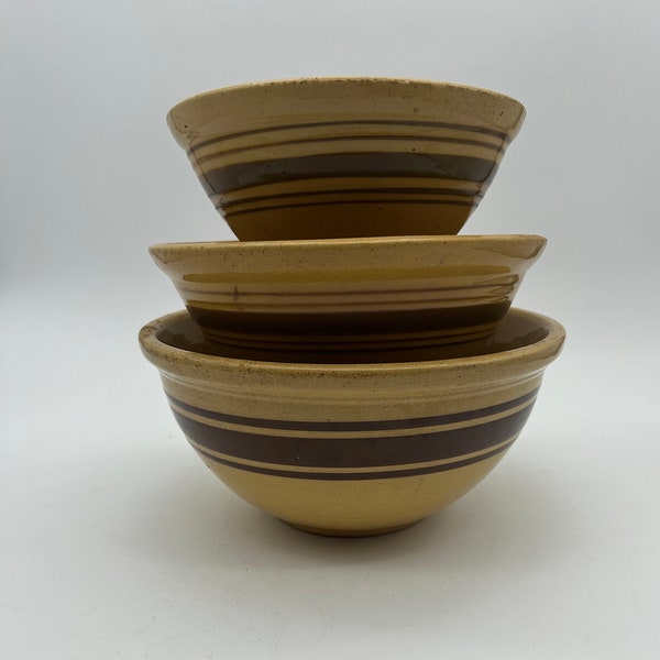 Yellow Ceramic Mixing Bowls - Etsy