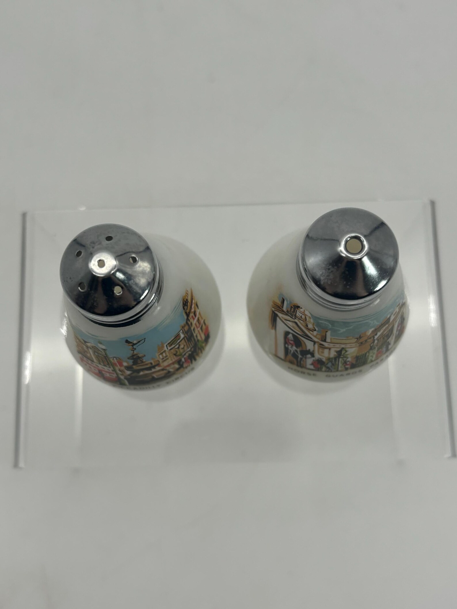Vintage Milk Glass London Souvenir Salt and Pepper Shakers: Piccadilly ...
