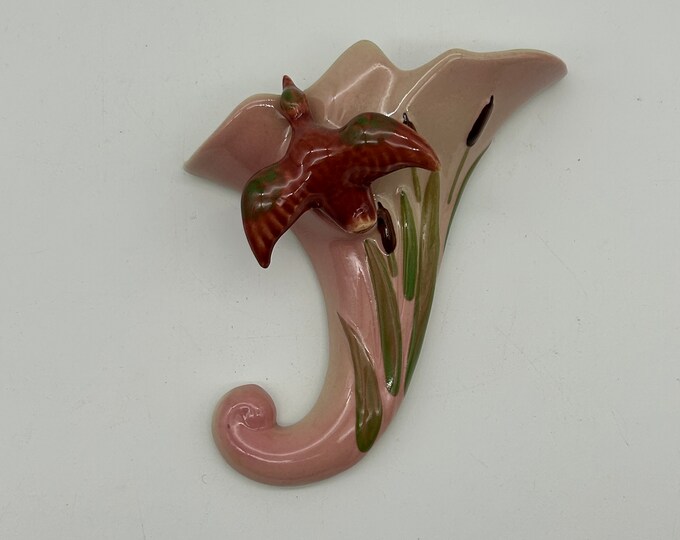 Vintage 1940s Zanesville Cornucopia Wall Pocket Duck & Cattails - Etsy