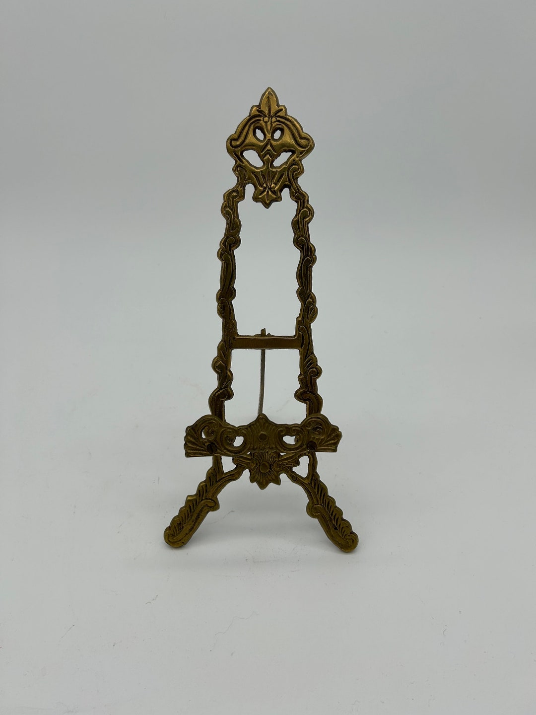 Vintage Solid Brass Folding Ornate Easel - Etsy