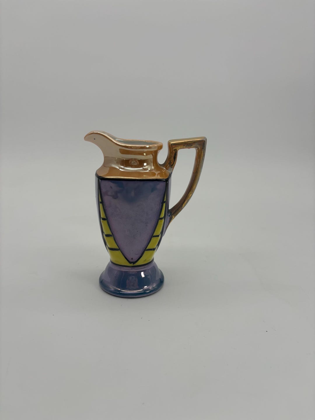 Vintage Takito Japan Lusterware Purple Art Deco Design Pitcher Creamer ...