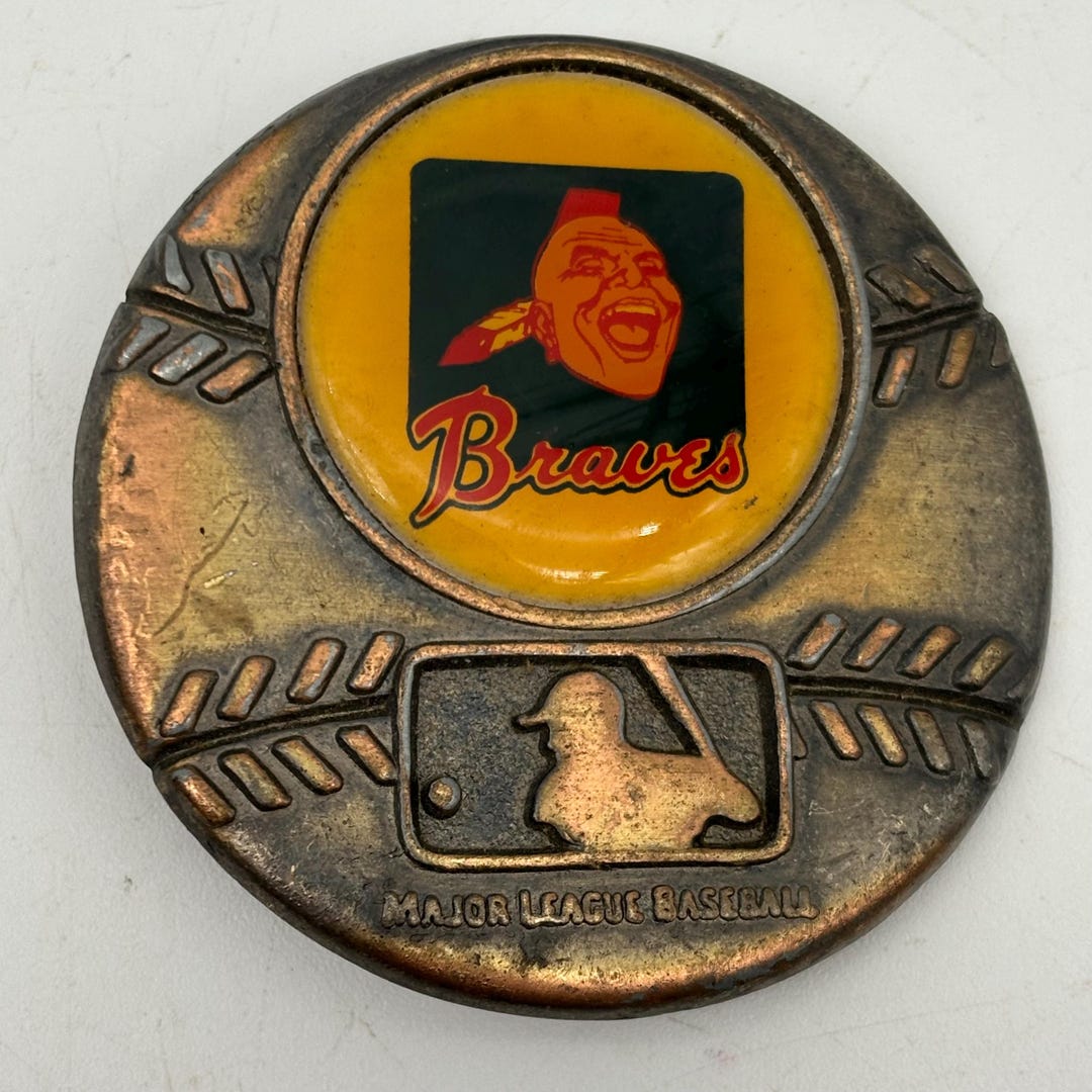 1979 Vintage MLB Atlanta Braves Small Metal Belt Buckle. Metal Baseball ...