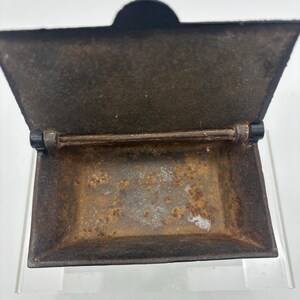 Vintage Black Metal Tin Matchstick Holder. Hanging Fireplace Match ...